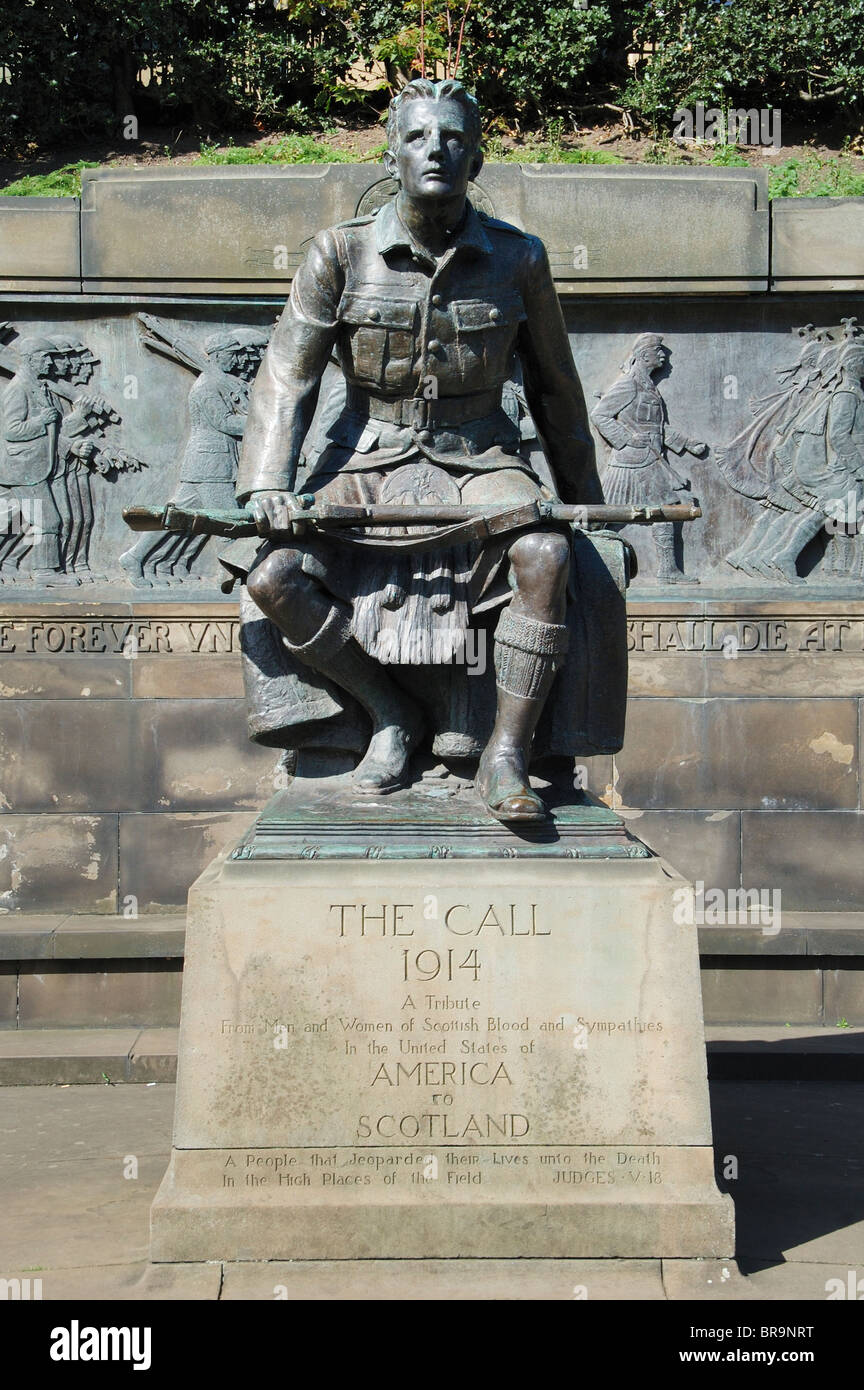 "The Call" statue in Princes street gardens, Edinburgh, Scotland Stock ...