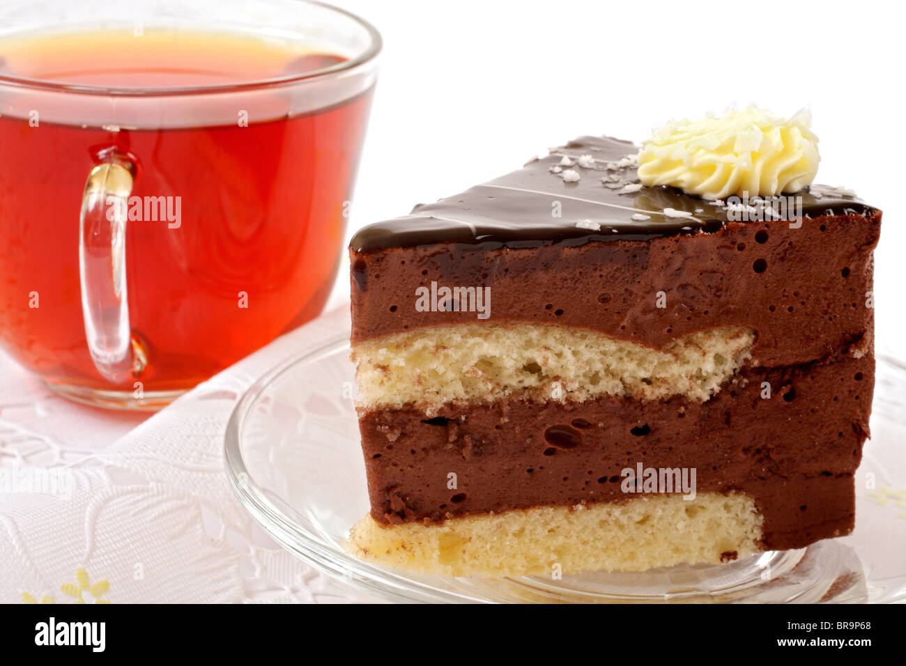 tea cup and cake slices Stock Photo - Alamy