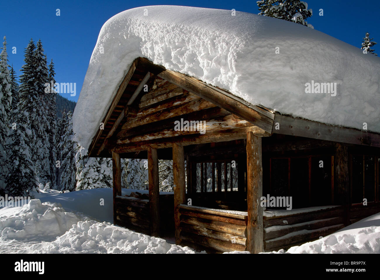 British columbia canada log cabin winter hi-res stock photography and ...