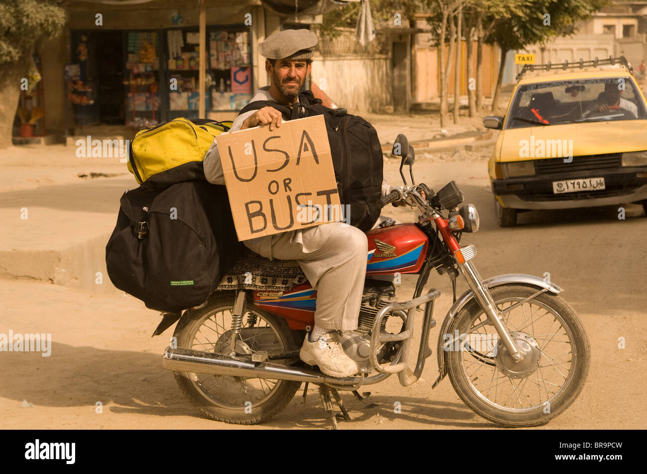 Man traveling on motorcycle in Kabul Afghanistan Stock Photo - Alamy