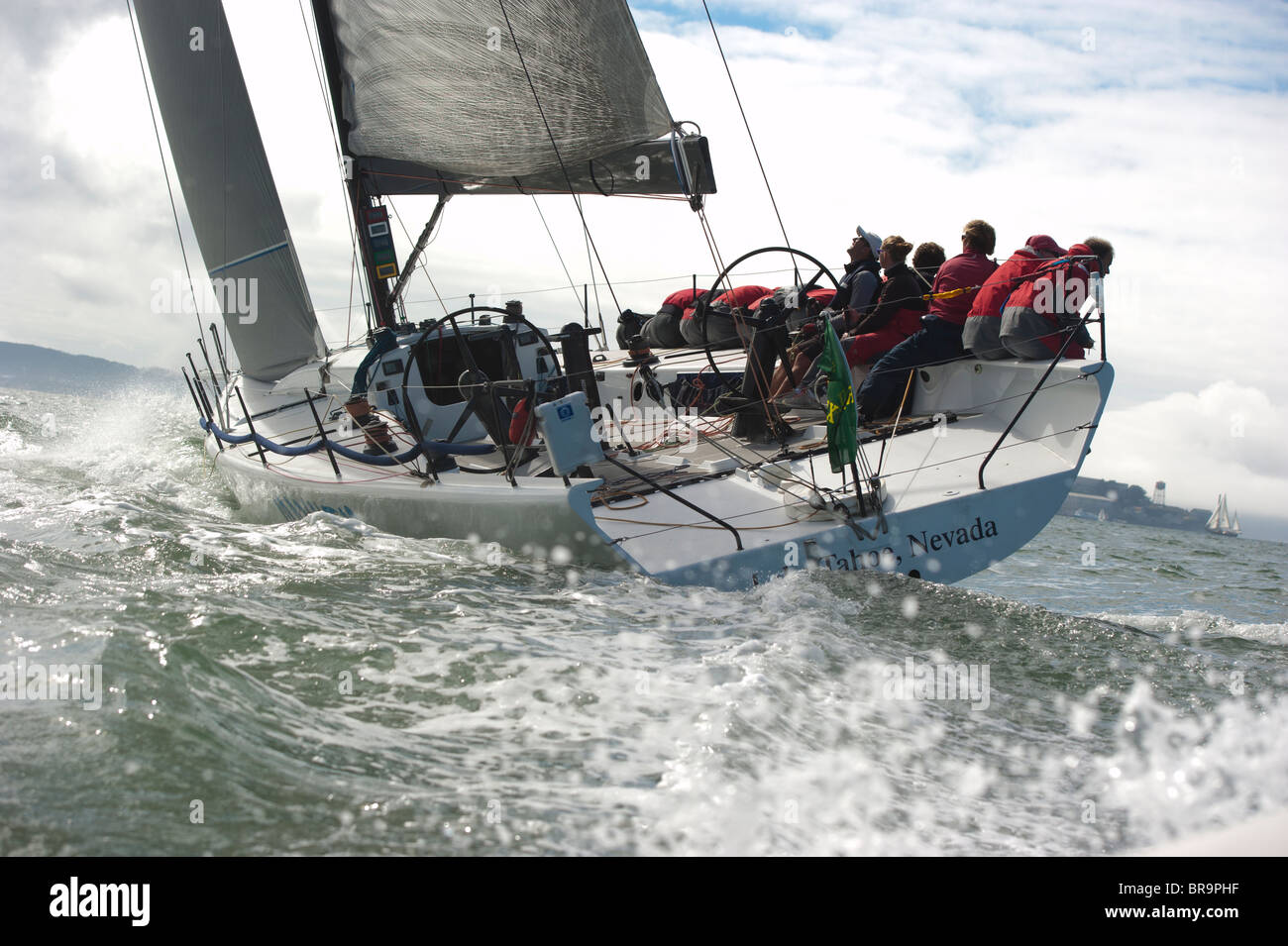 mayhem, a transpac 52, and its crew all hiked out Stock Photo - Alamy