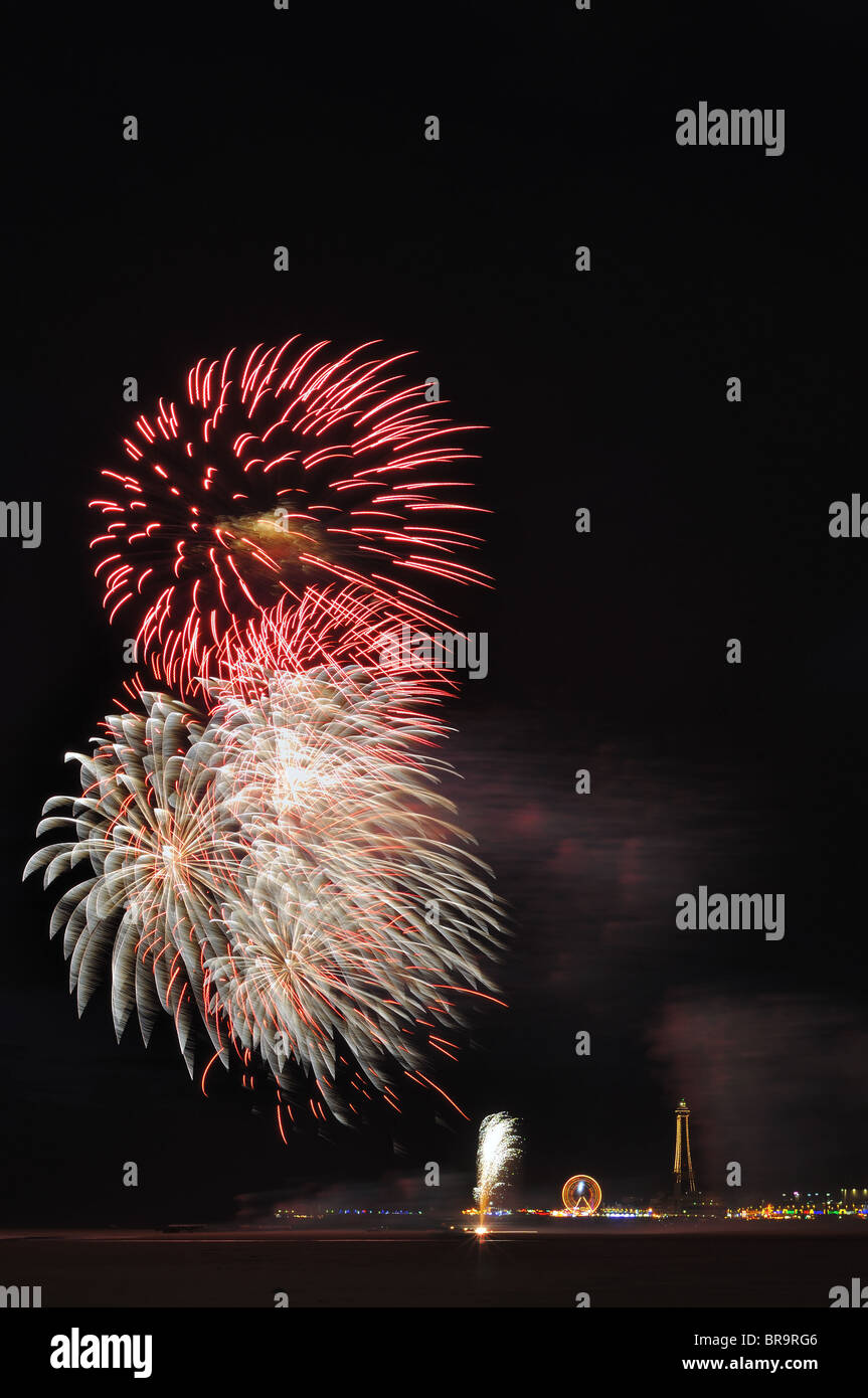The French entry in the 2010 world fireworks competition at Blackpool ...