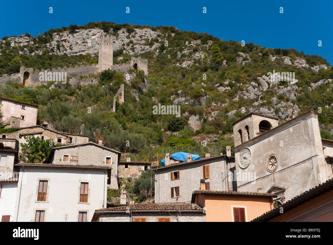 Medieval walls and village, Ferentillo, Terni, Umbria, Italy, Europe ...