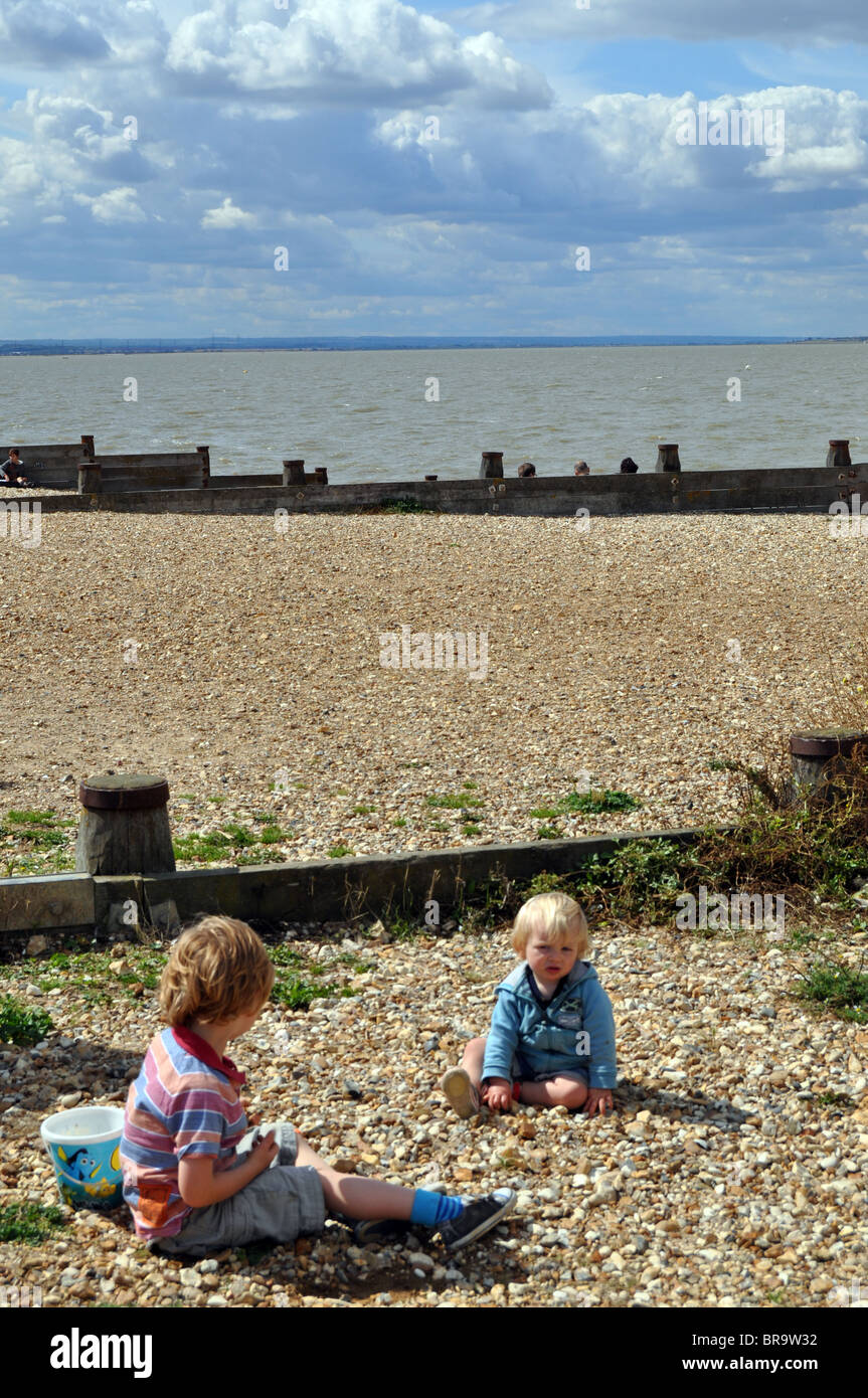 Children playing on West Beach Whitstable Stock Photo - Alamy