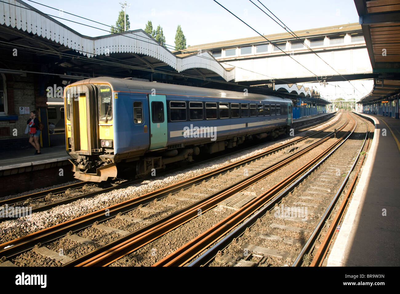 National Express train, Ipswich railway station, Suffolk, England Stock ...