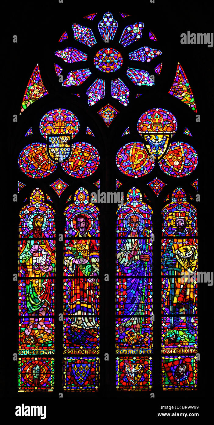 Stained glass Saint John's the Baptist cathedral Wroclaw Poland Stock ...