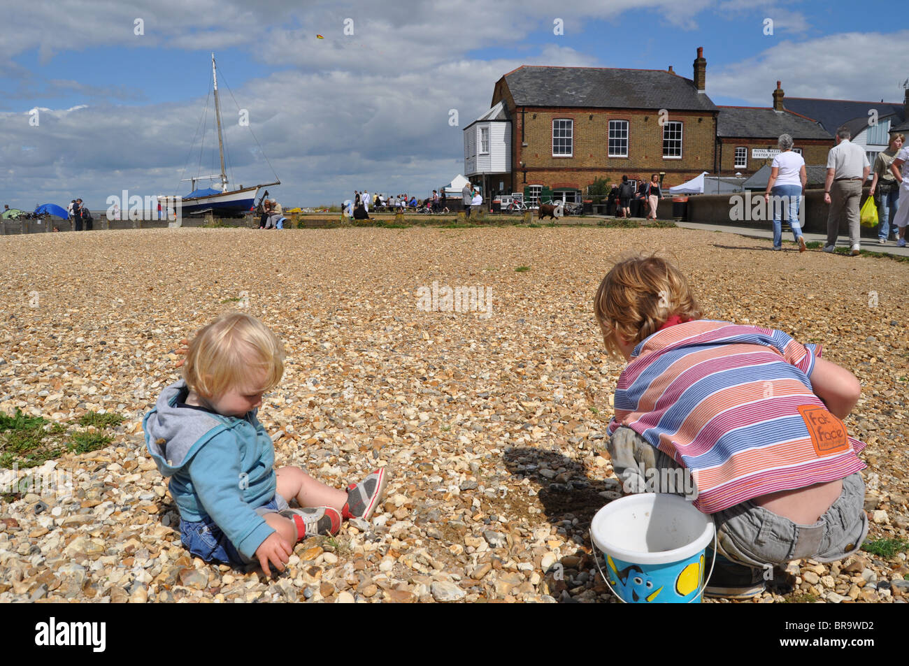 Children playing on West Beach Whitstable Kent Stock Photo - Alamy