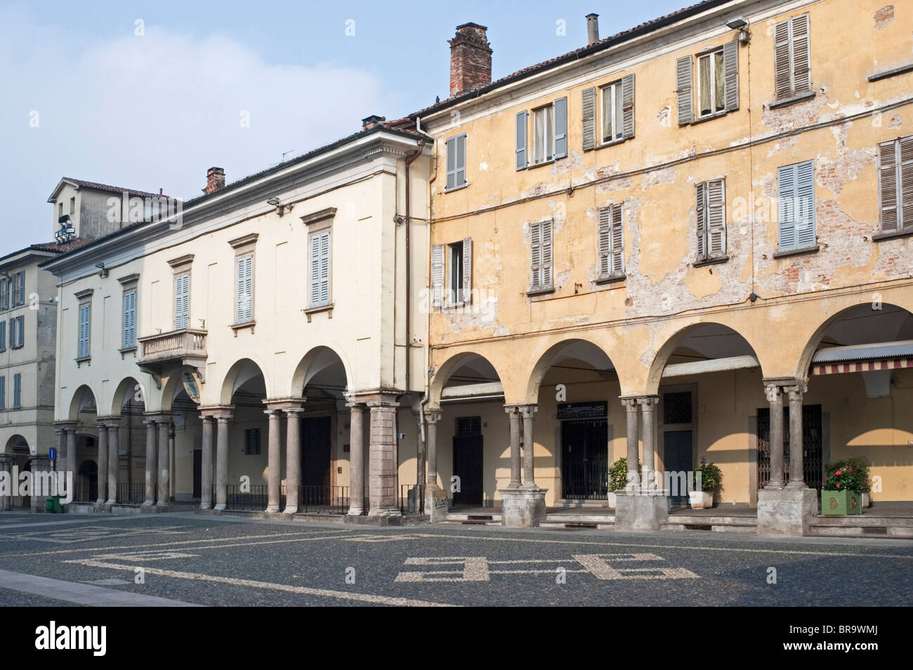 old buildings in Piazza del Duomo square in Pavia - Lombardy - Italy ...