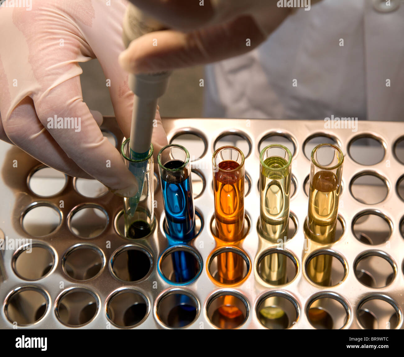 hands by work in laboratory Stock Photo - Alamy