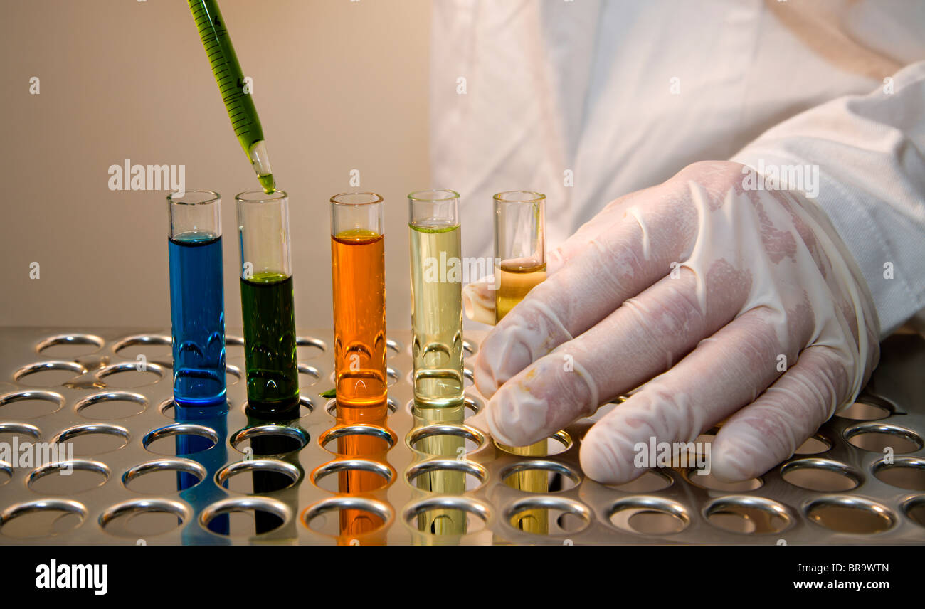 hands by work in laboratory Stock Photo - Alamy