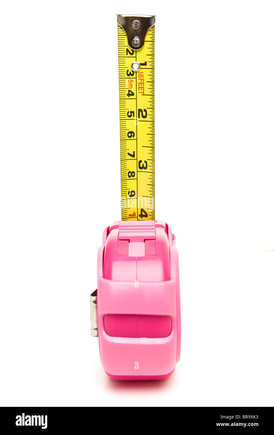 Shocking Pink Girly tape measure isolated on white Stock Photo - Alamy