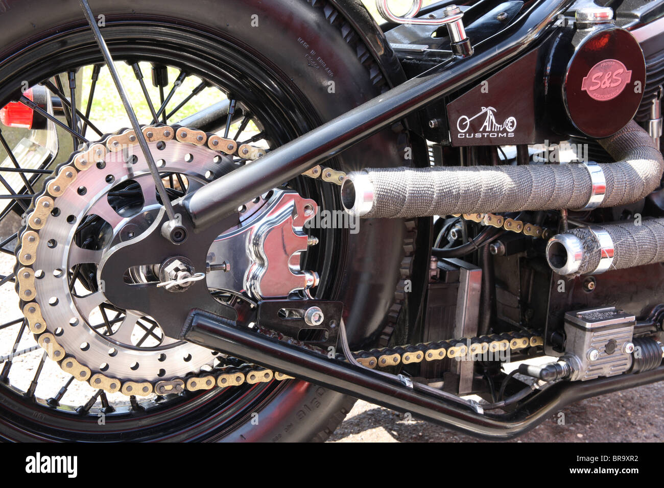 Customised Harley Davidson motorcycle detailing Stock Photo - Alamy