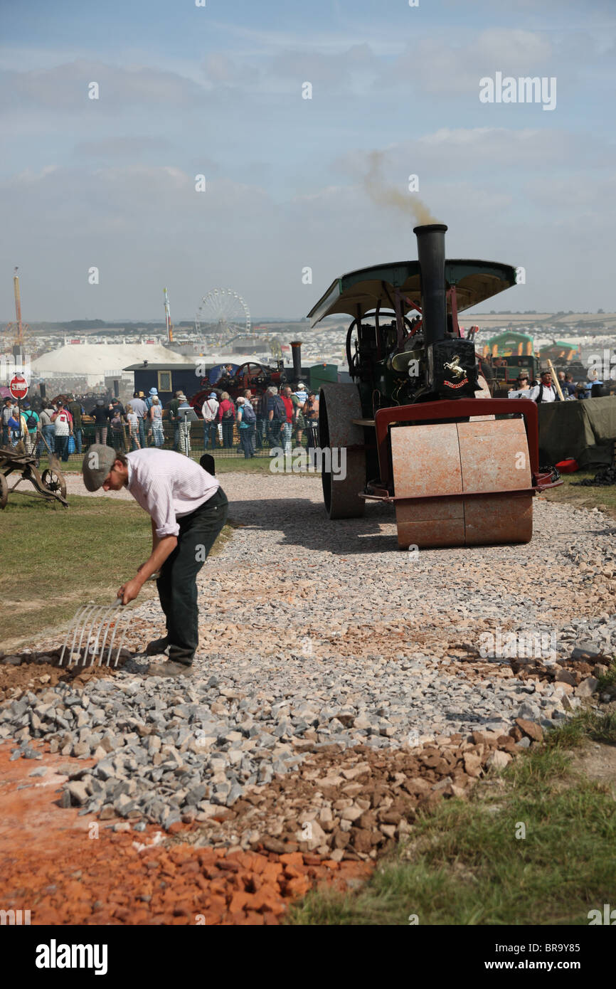Traditional road building skills include the laying down of brick and ...