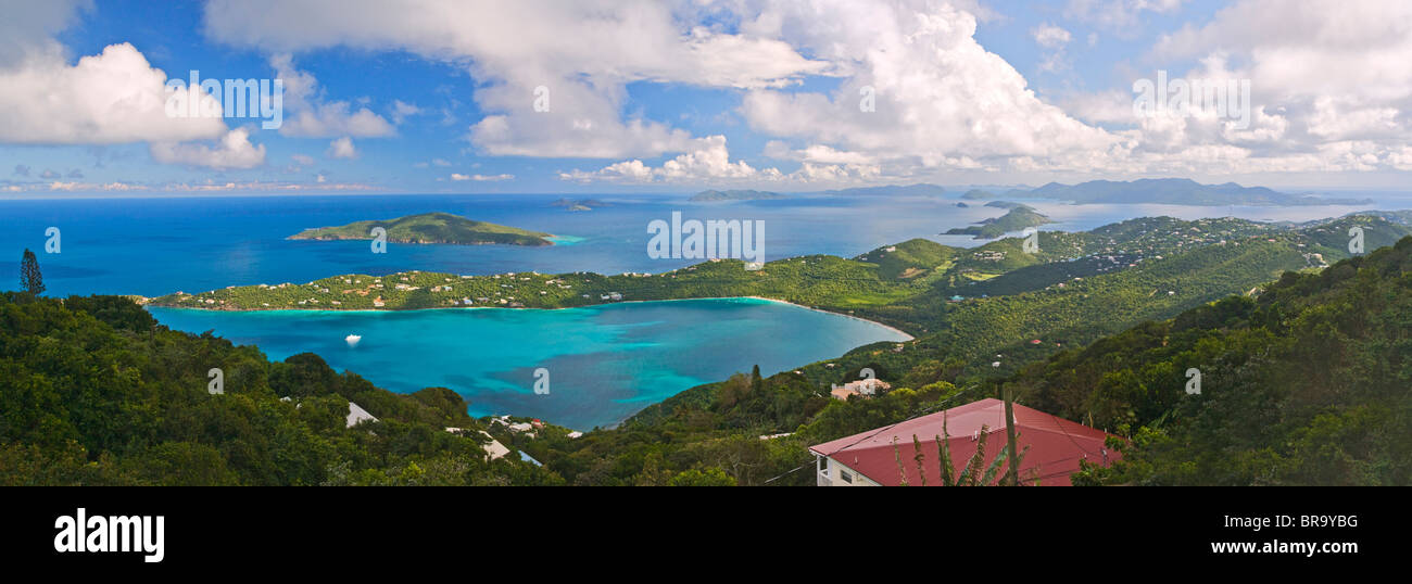 A scenic view of Hull Bay from Mountain Top Estates St. Thomas Stock ...