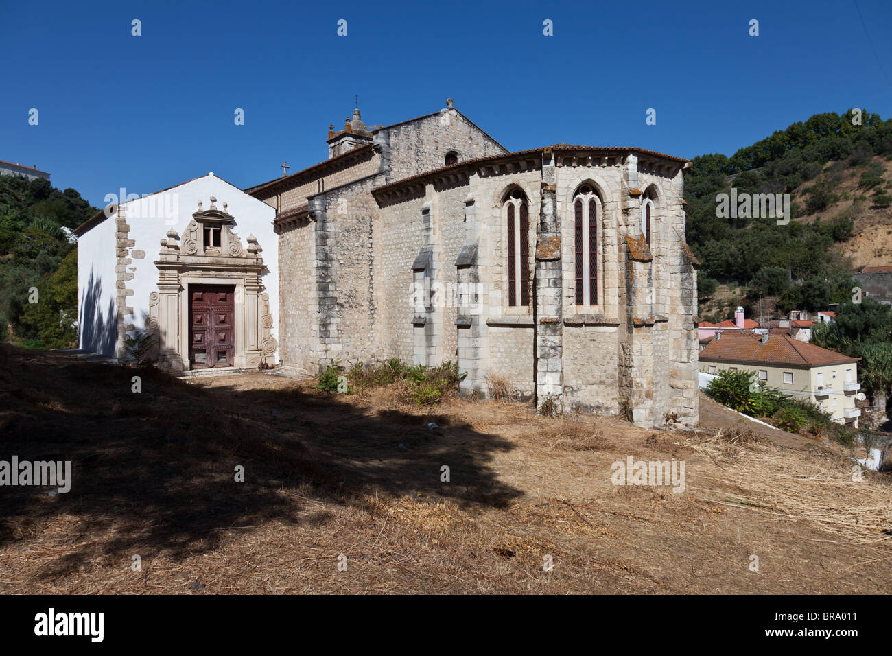 Gothic apse of the Santa Cruz Church in the city of Santarém, Portugal ...