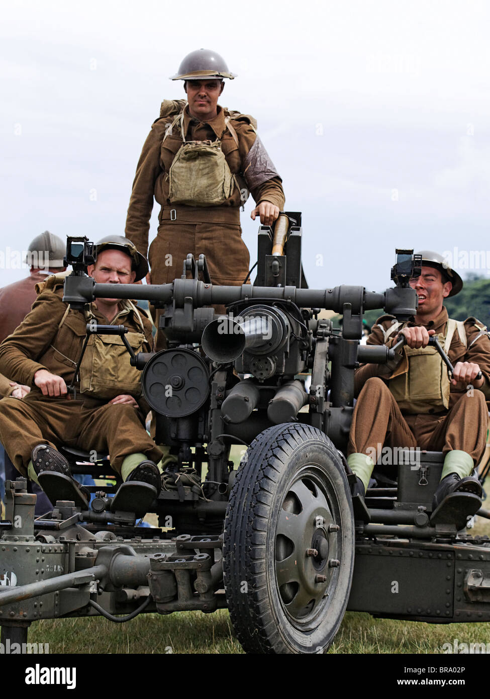 Bofors 40mm Anti aircraft Autocannon on Gun Platform & Carriage Stock ...