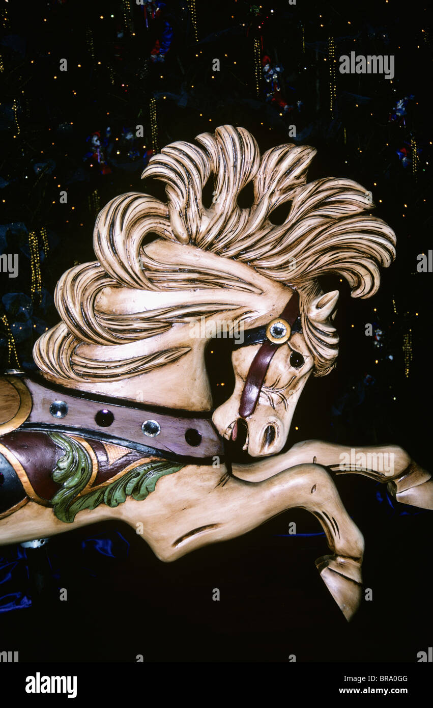 HEAD AND MANE OF ORNATE CARVED CAROUSEL HORSE Stock Photo - Alamy