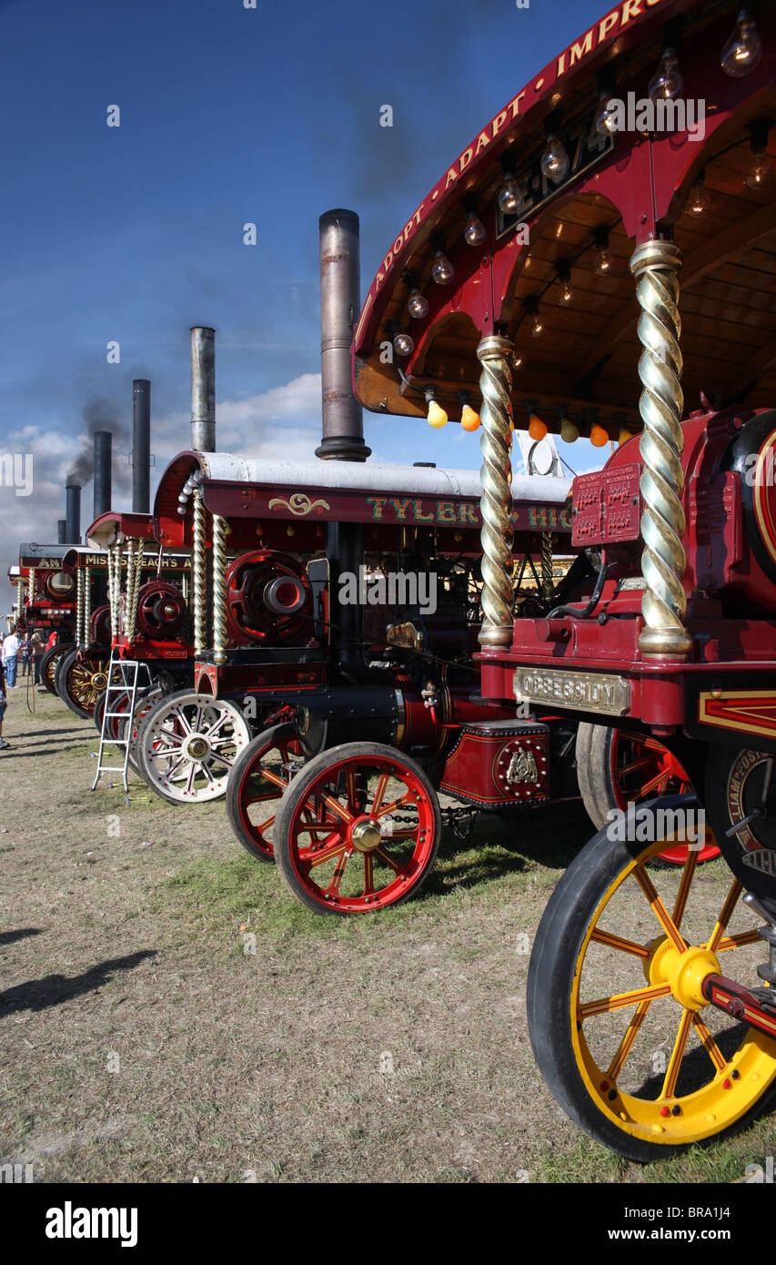 Steam 'showman's' engines at the Great Dorset steam fair Stock Photo ...