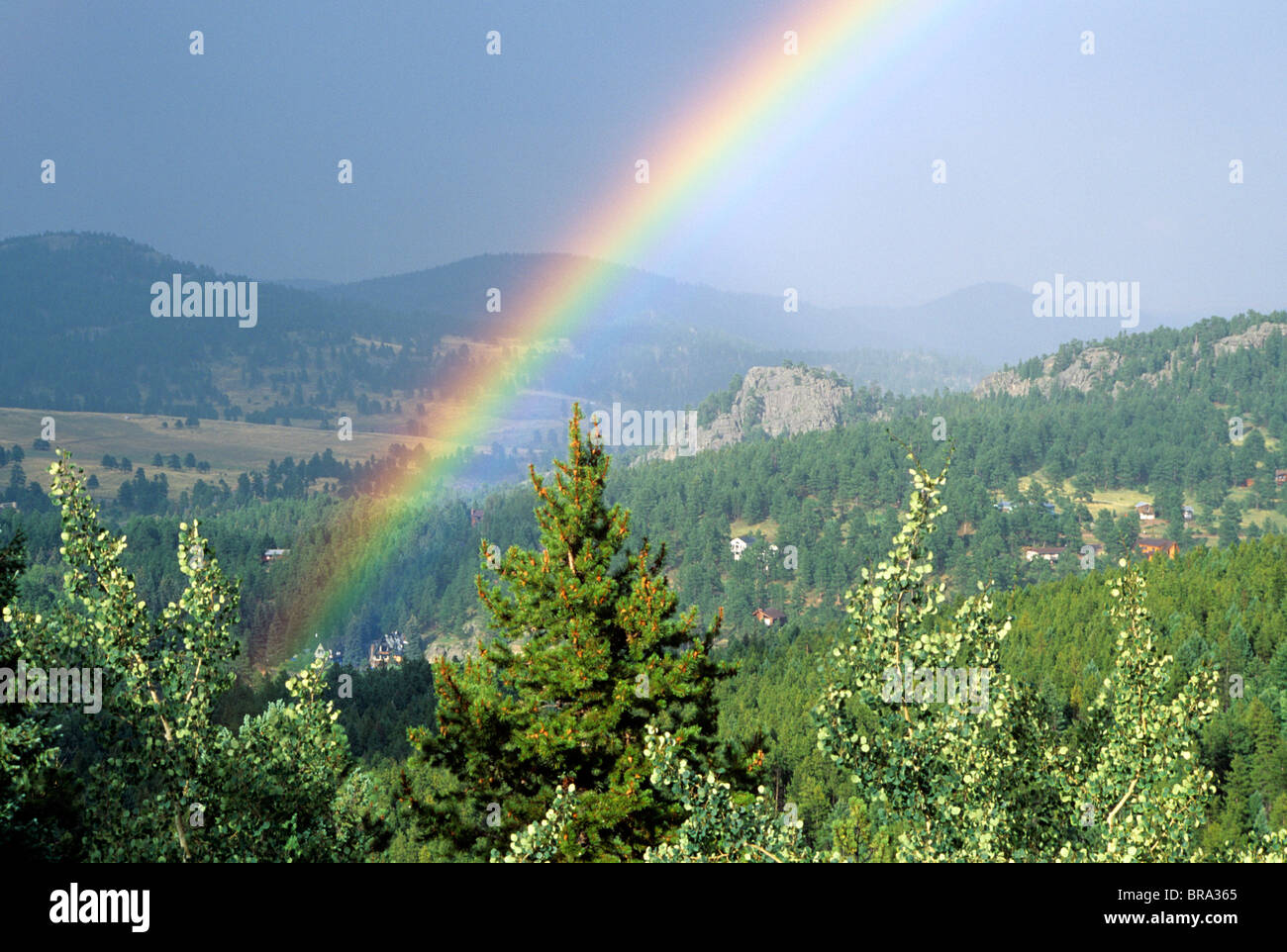 LANDSCAPE WITH RAINBOW Stock Photo - Alamy