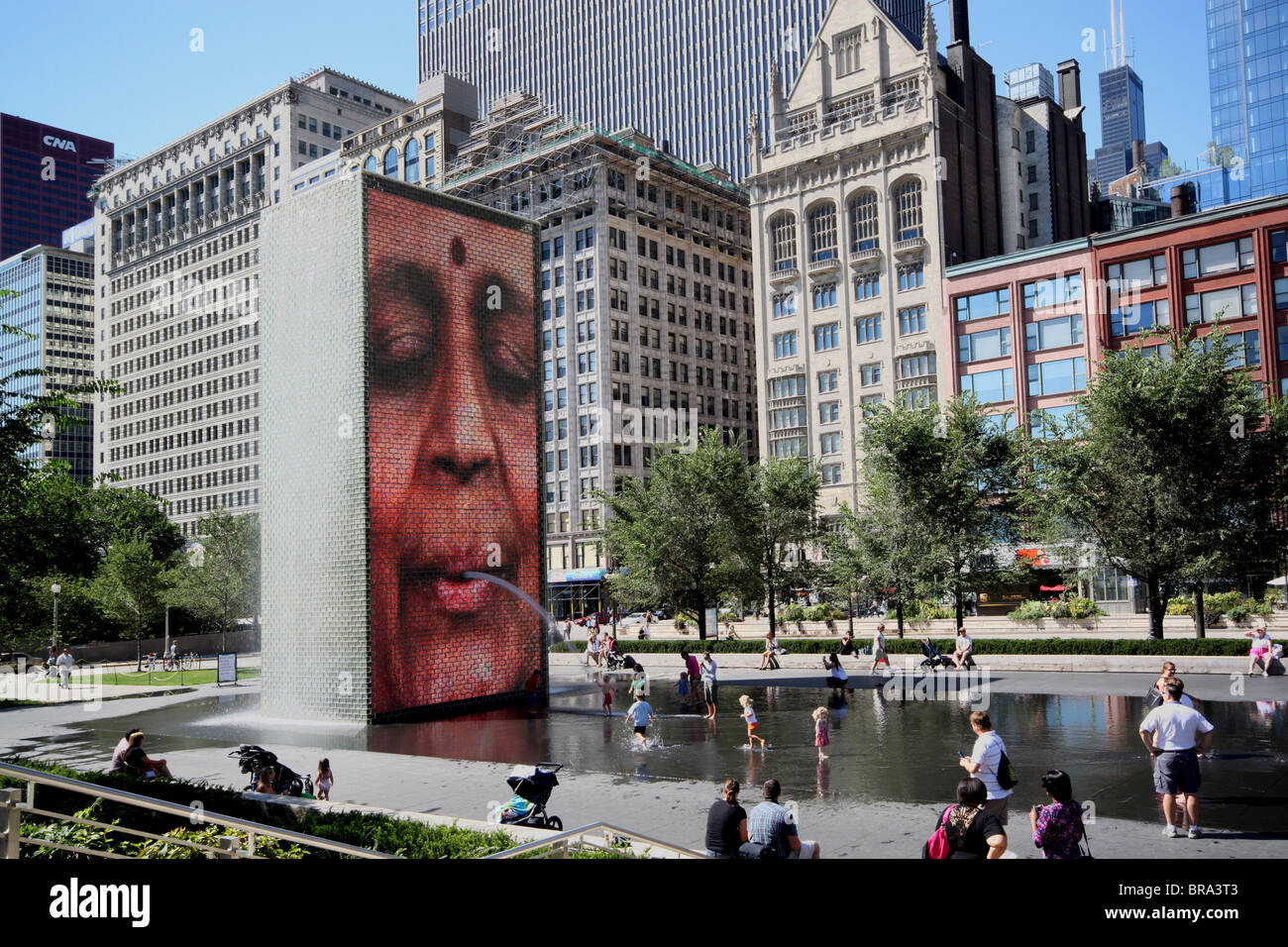 Millennium Park Fountain Night