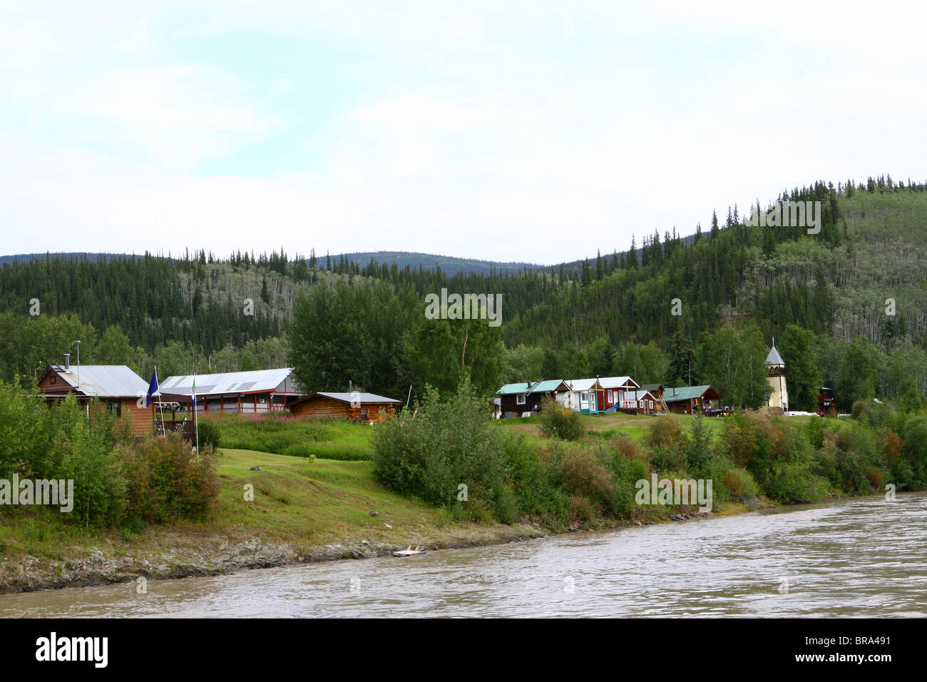 Village of Moosehide on the Banks of the Yukon River Stock Photo - Alamy