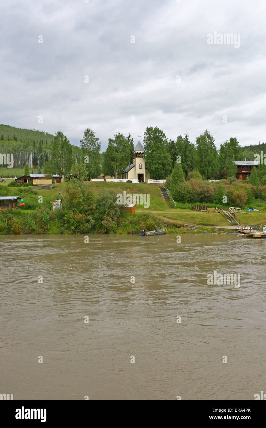 Village of Moosehide on the Banks of the Yukon River Stock Photo - Alamy