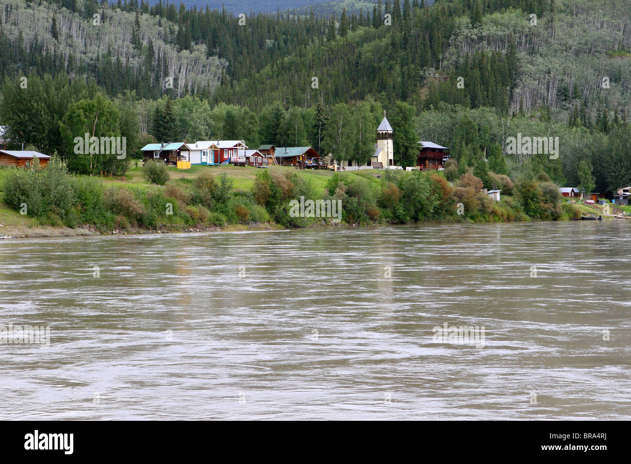 Village of Moosehide on the Banks of the Yukon River Stock Photo - Alamy