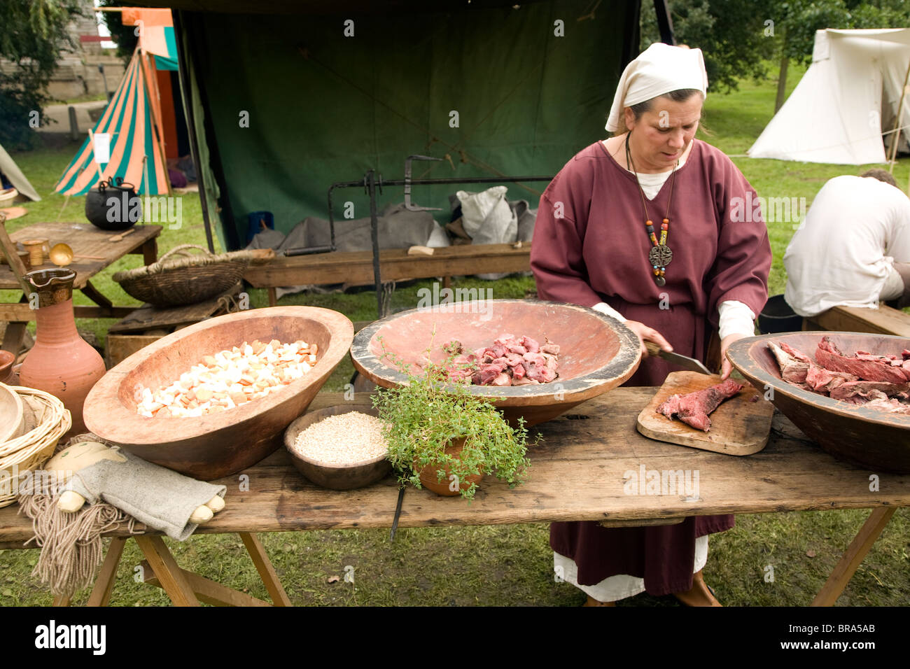 Woman cooking Historical re-enactment Saxon, Viking, Norman history ...