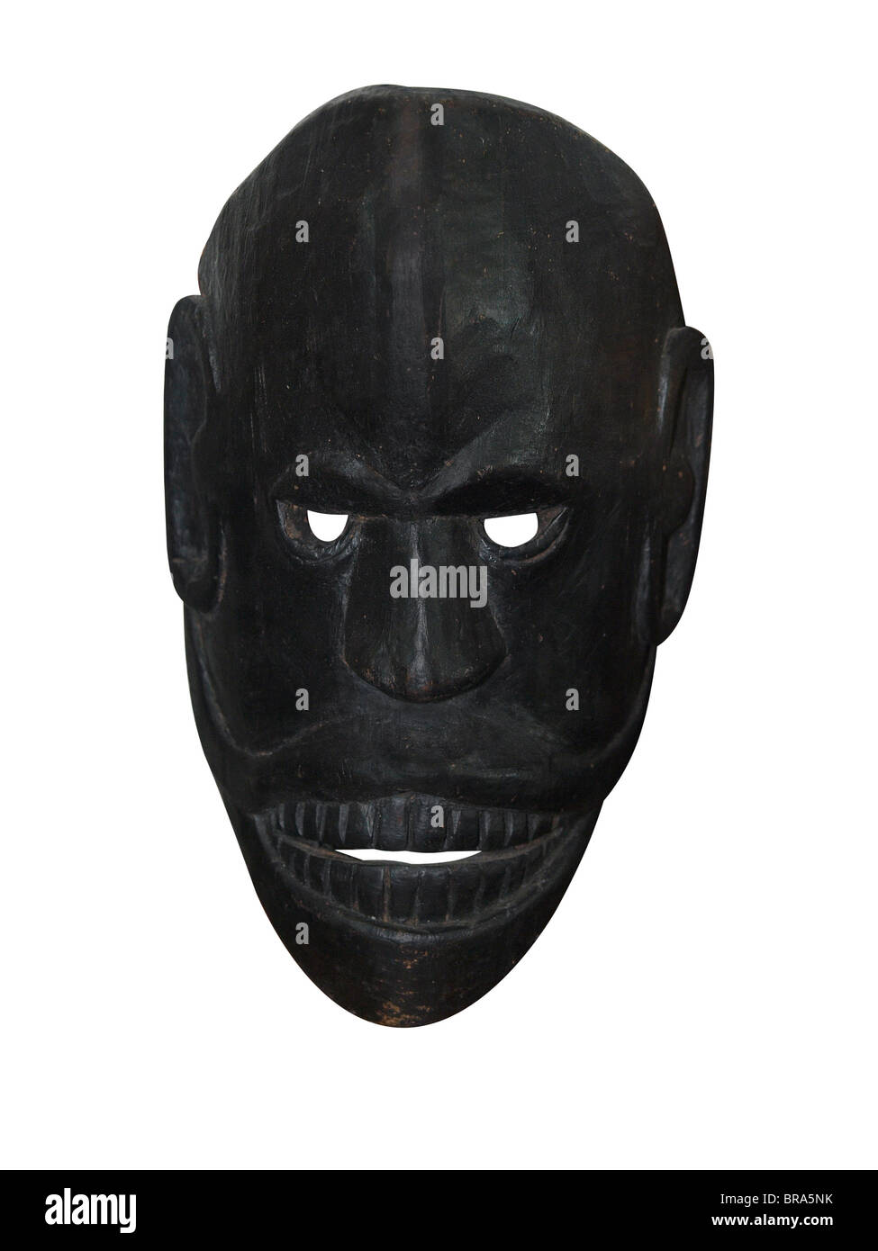 Black Wooden Mask isolated with clipping path Stock Photo - Alamy