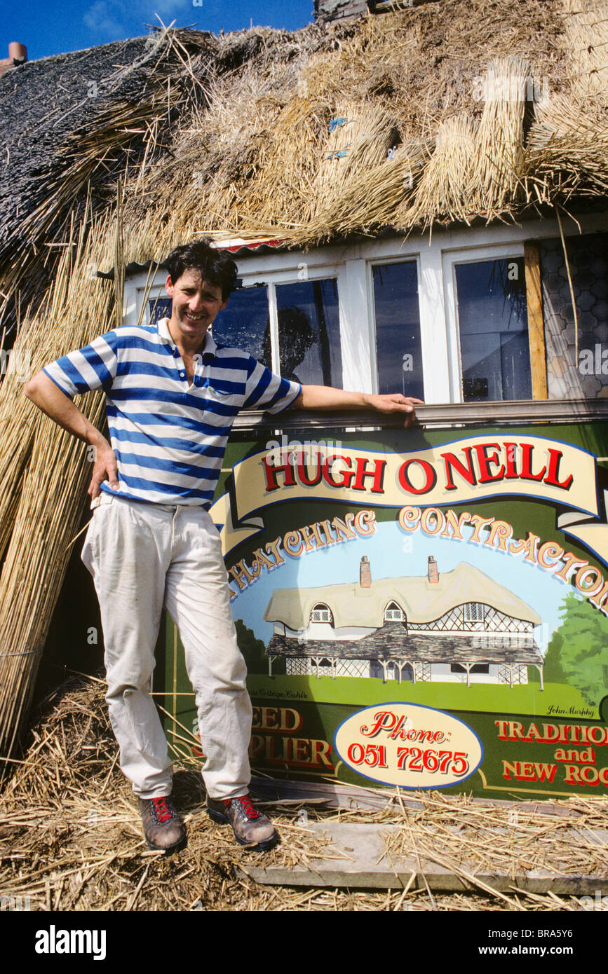 THATCHER STANDING IN FRONT OF HIS SIGN DUNMORE EAST COUNTY WATERFORD ...