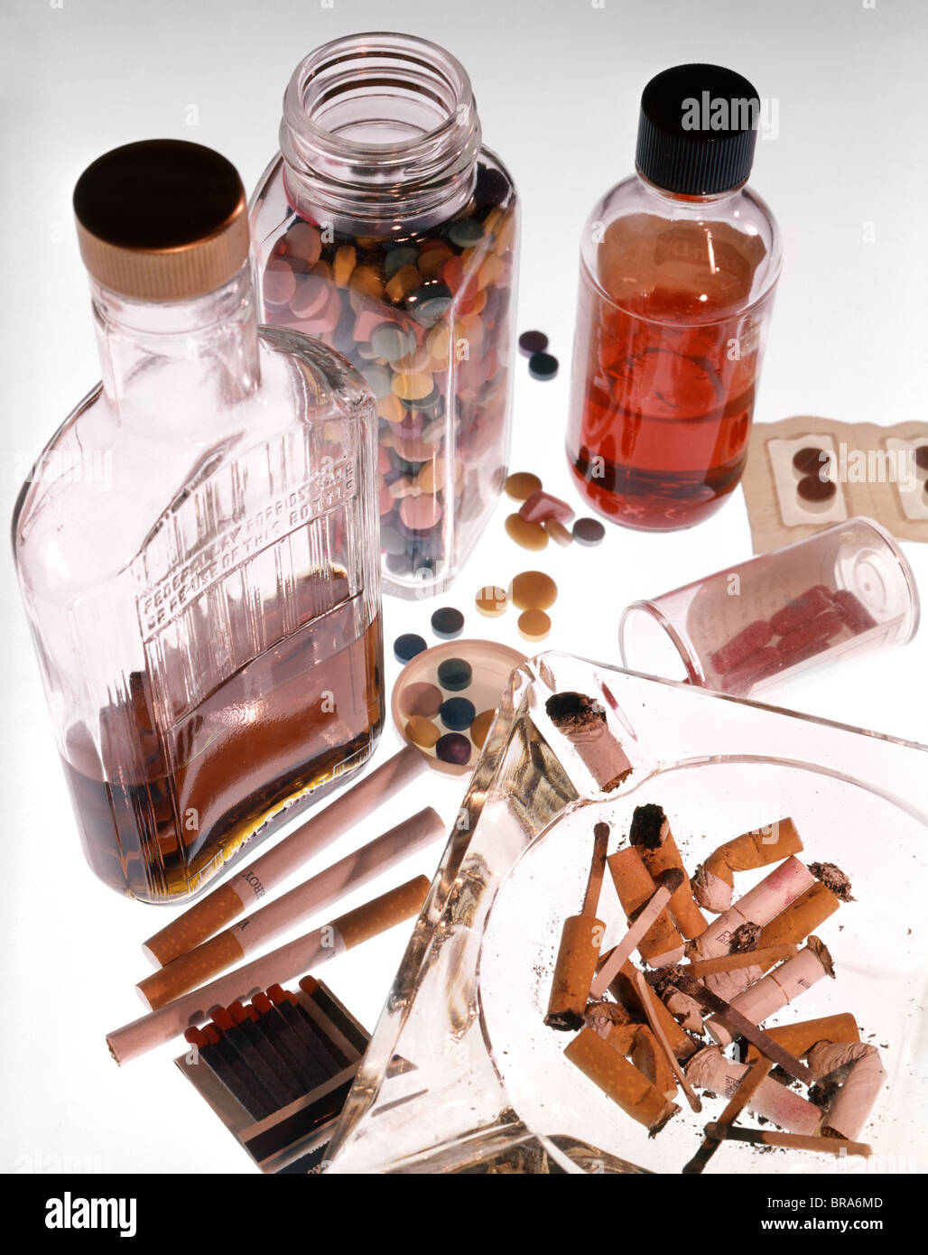 1972 1970s RETRO DRUGS ALCOHOL TOBACCO CIGARETTES PILLS ASHTRAY MATCHES ...