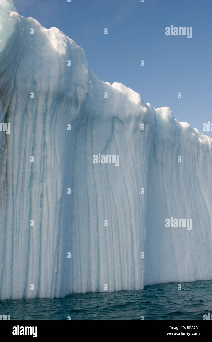 Canada, Baffin island, Striated surface of grounded iceberg, ARCTIC ...