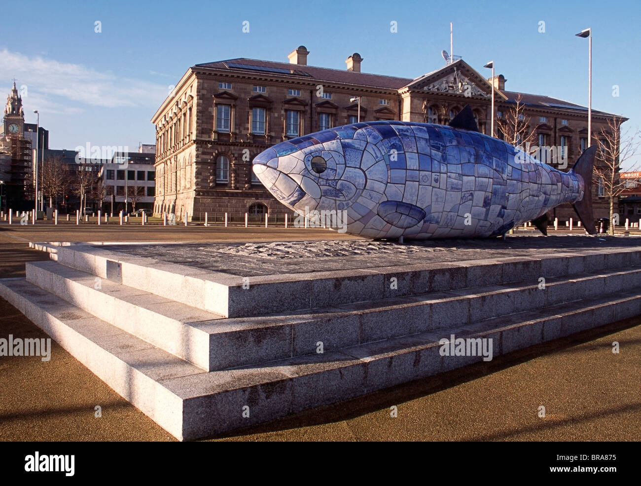 Big Fish, Sculpture At Custom House, Belfast, Ireland Stock Photo - Alamy