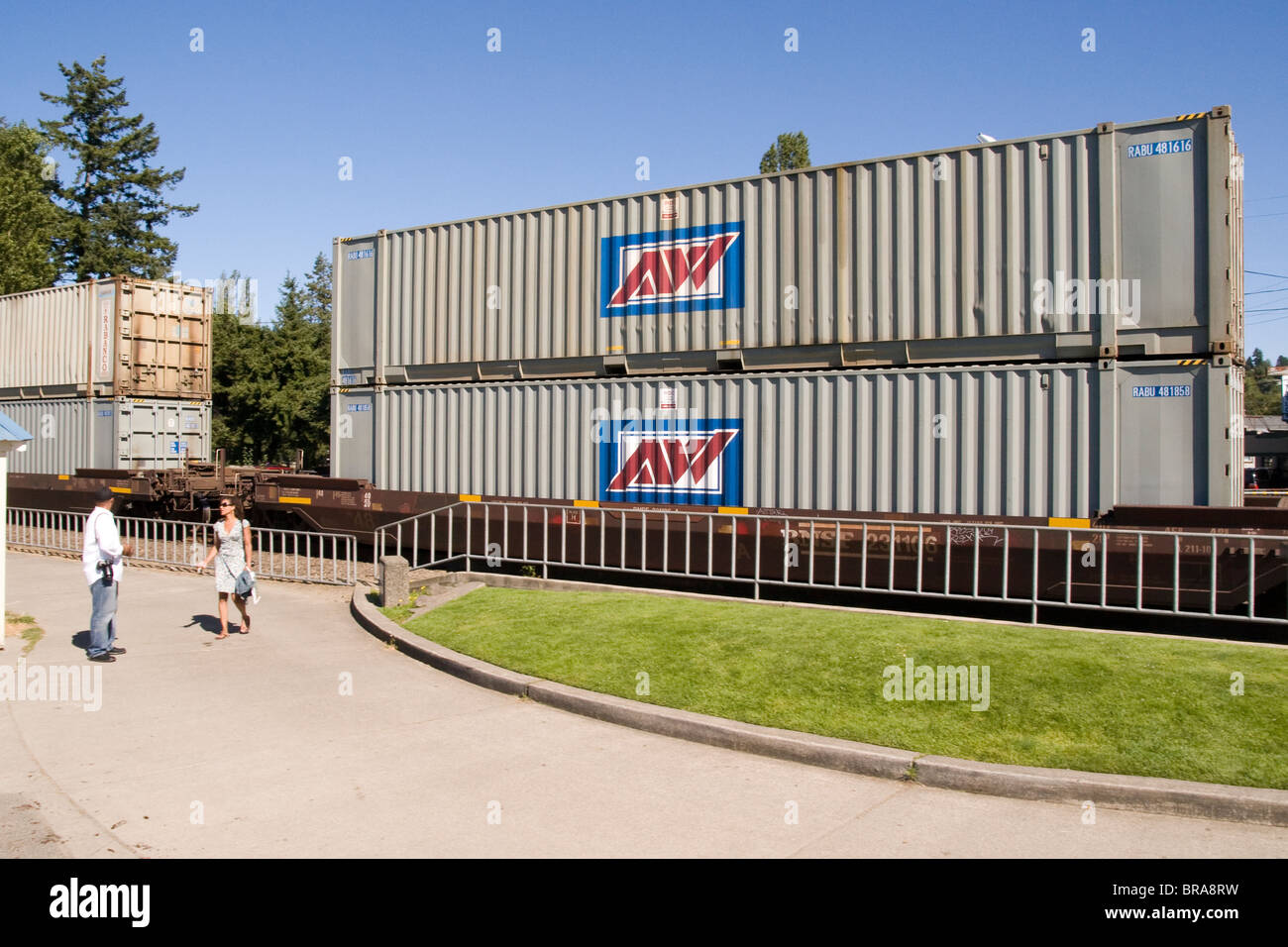 Union pacific double stack container train hi-res stock photography and ...
