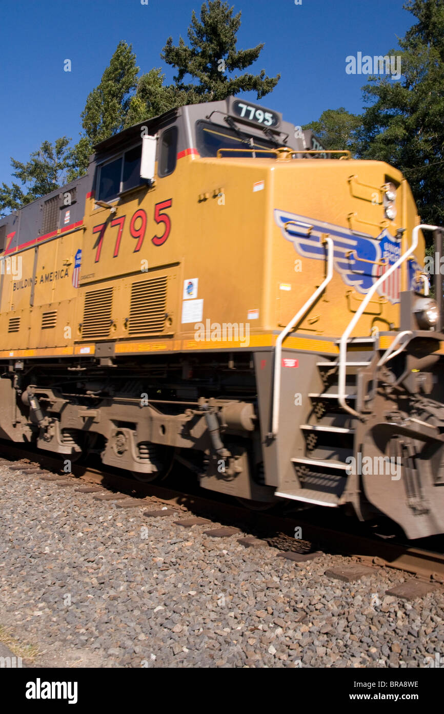 Union Pacific Railroad diesel locomotive at Tacoma WA USA United States ...