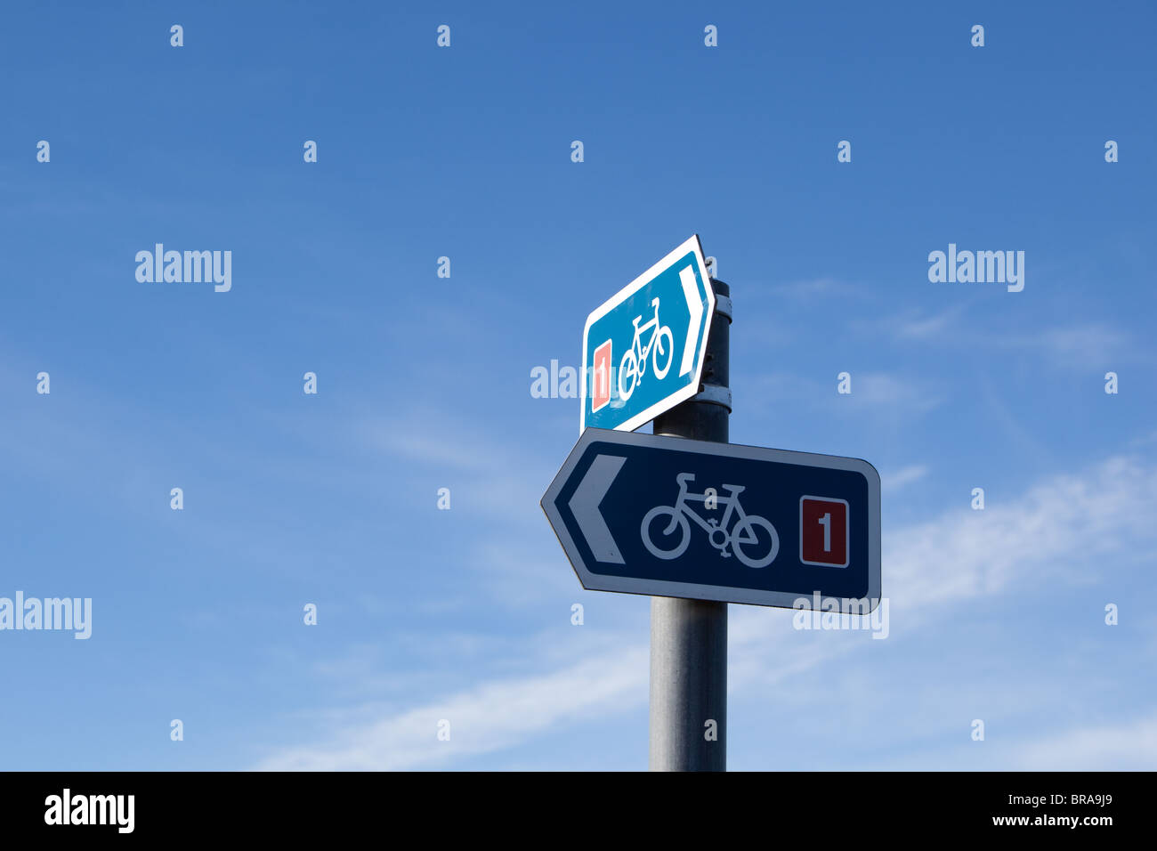 cycle route sign Scotland uk Stock Photo - Alamy