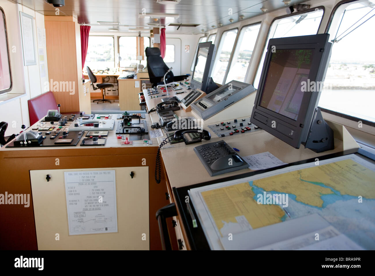 Bridge ship's. modern cargo ship ("Happy Ranger"), berthed to discharge ...