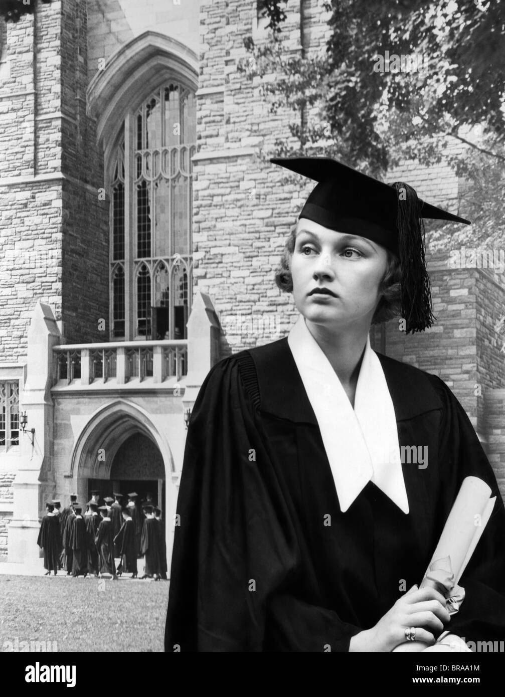 Woman holding cap Black and White Stock Photos & Images - Alamy