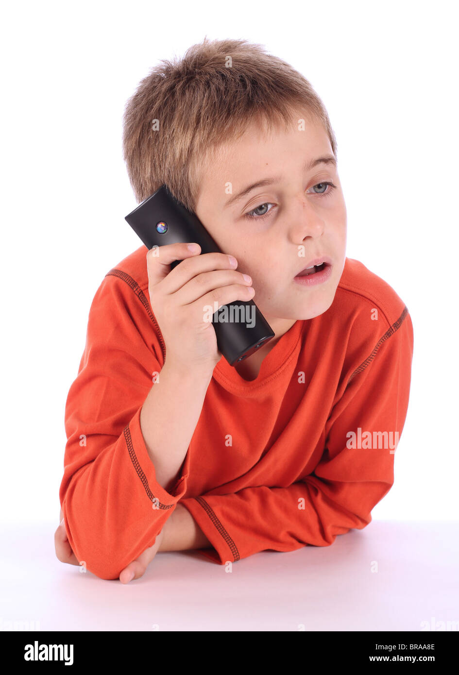 young boy on the telephone Stock Photo - Alamy
