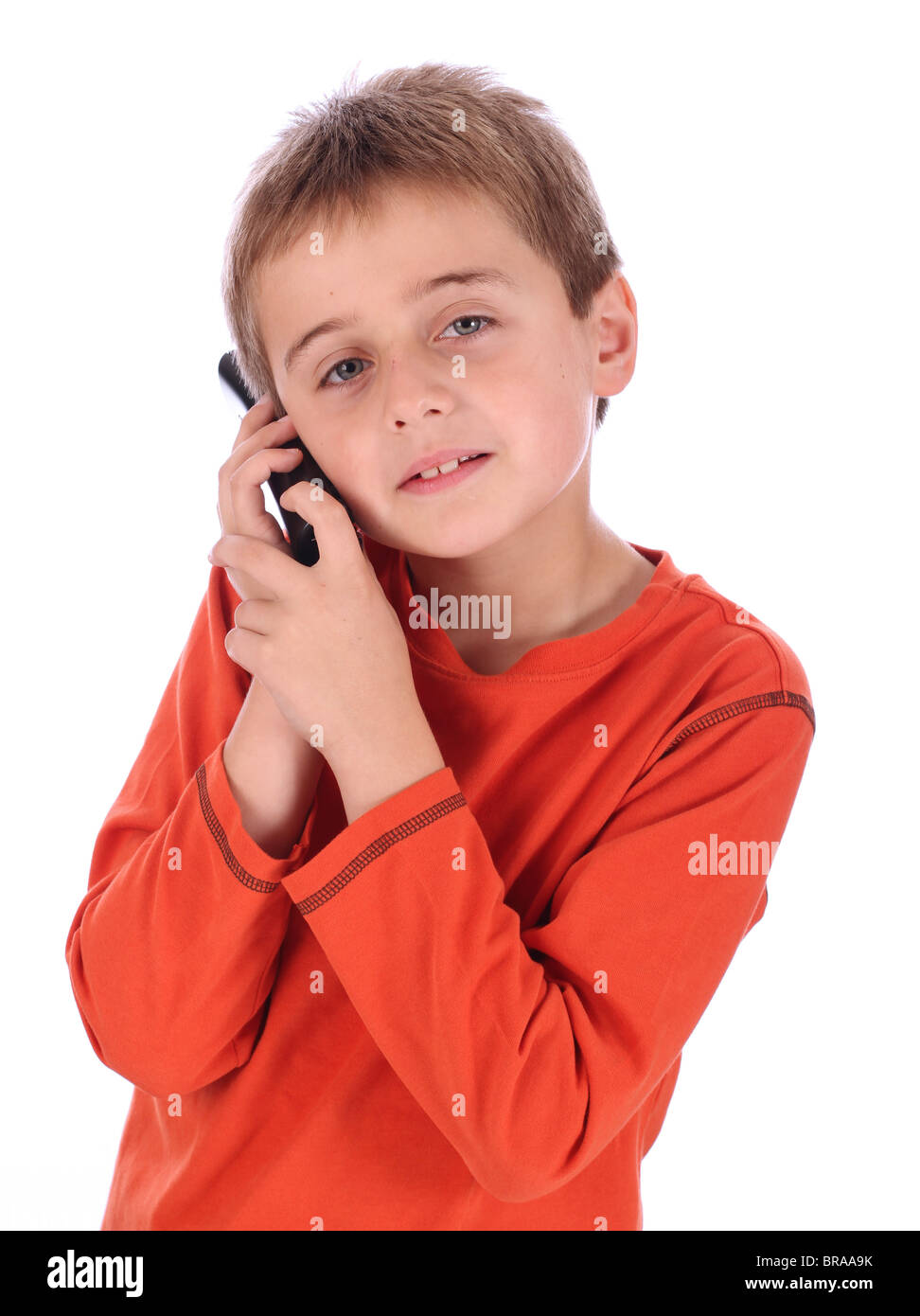 young boy on the telephone Stock Photo - Alamy