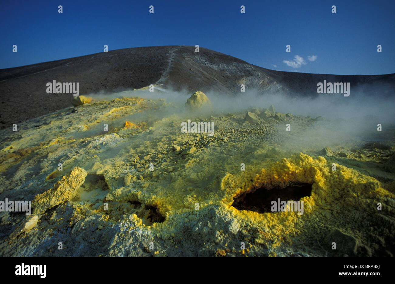 Sulphuric gases coming out of a fumerole next to the big crater (Fossa ... Sulphuric gases coming out of a fumerole next to the big crater (Fossa ...