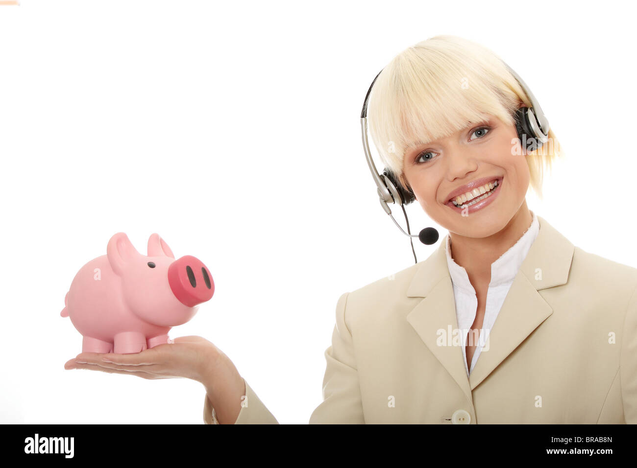 Happy young business agent Cut Out Stock Images & Pictures - Alamy