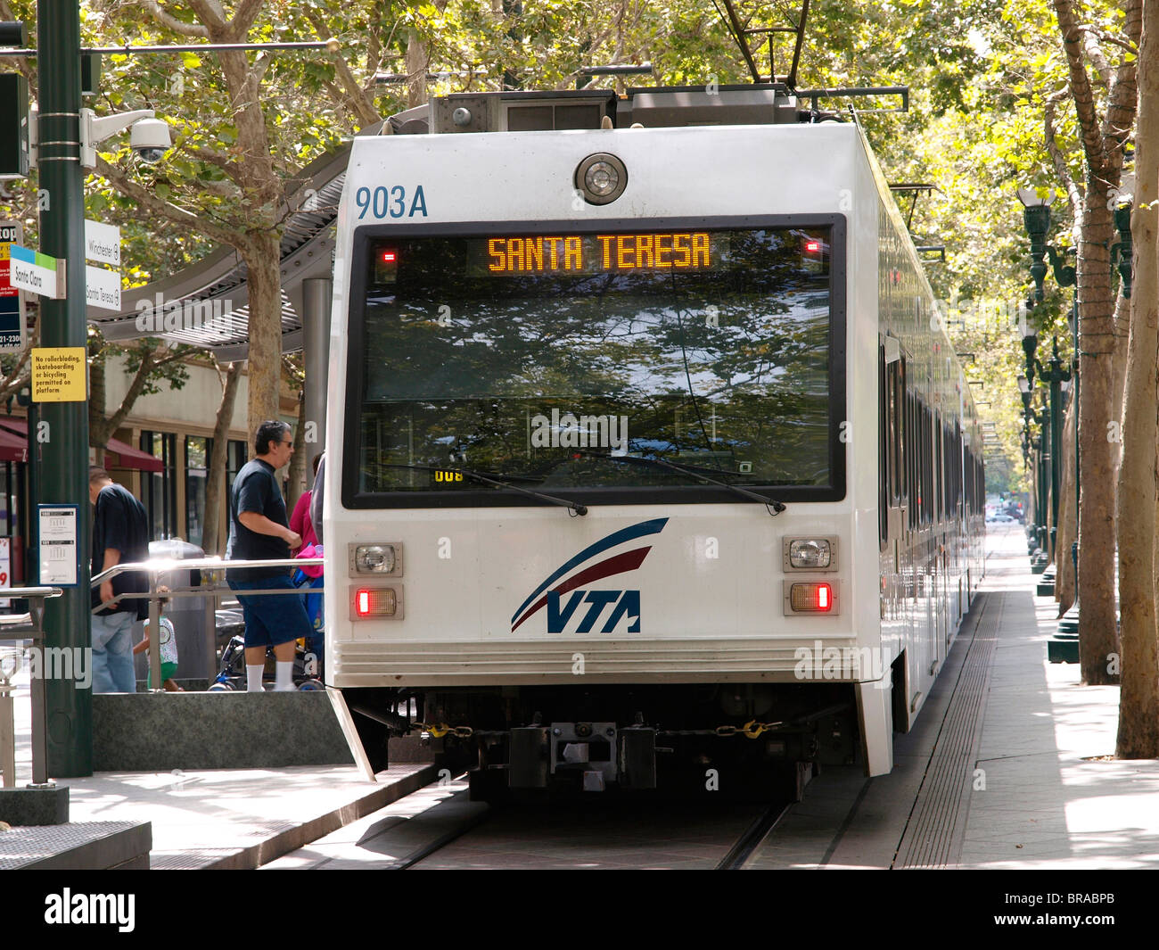 Santa Clara Valley Transportation Authority (VTA) light rail car ...