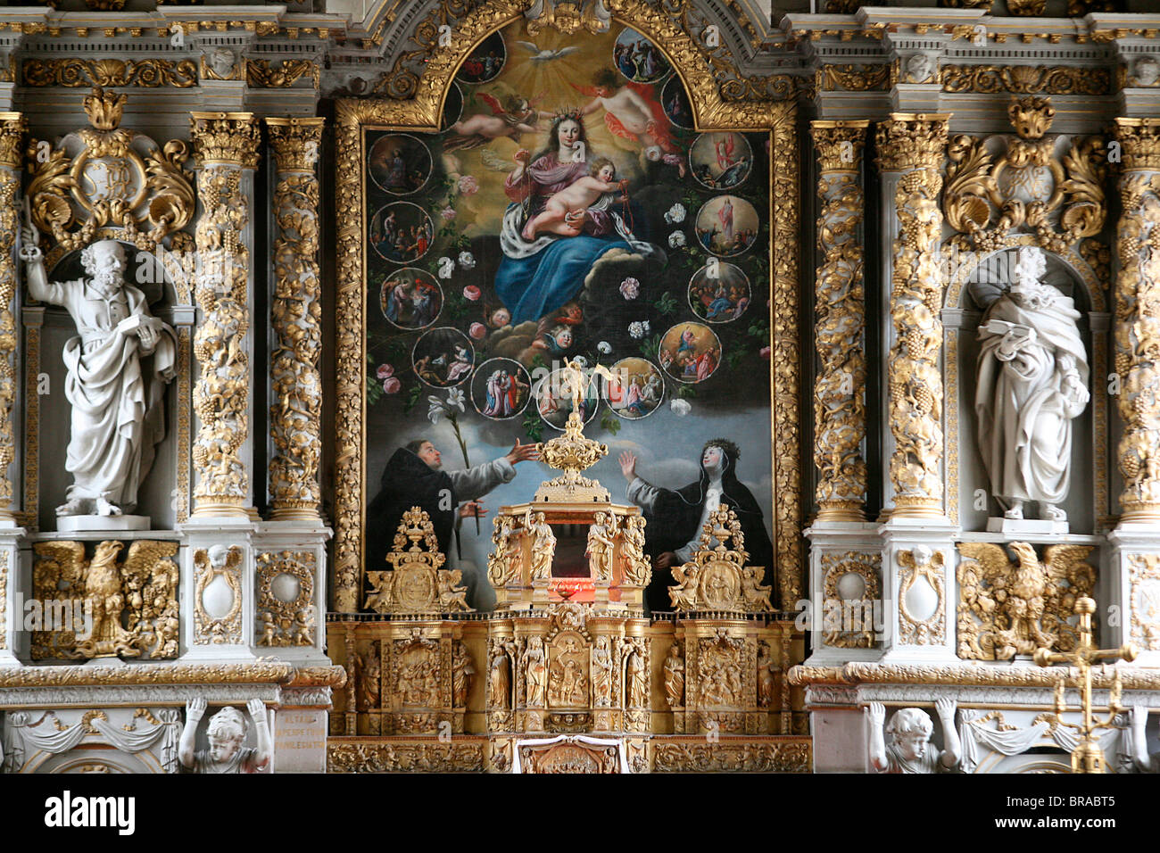 Retable in Notre-Dame de Croas-Batz church, Roscoff, Finistere ...