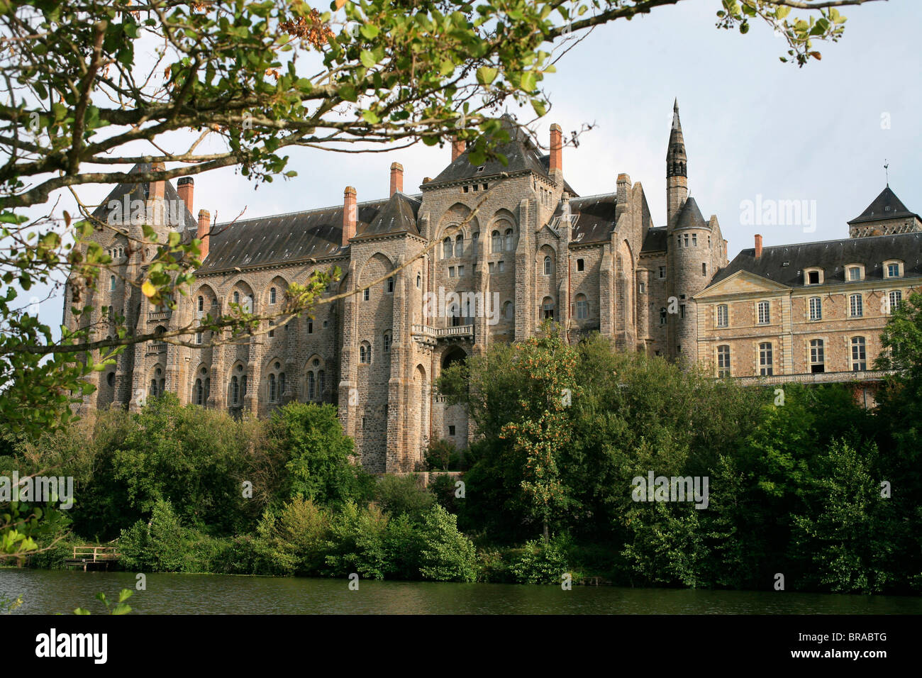 Solesmes Benedictine Abbey overlooking the Sarthe River, Solesmes ...