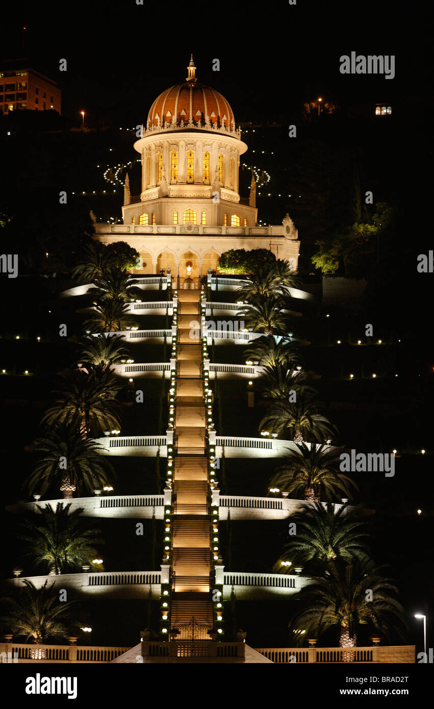Haifa bahai temple night haifa hi-res stock photography and images - Alamy