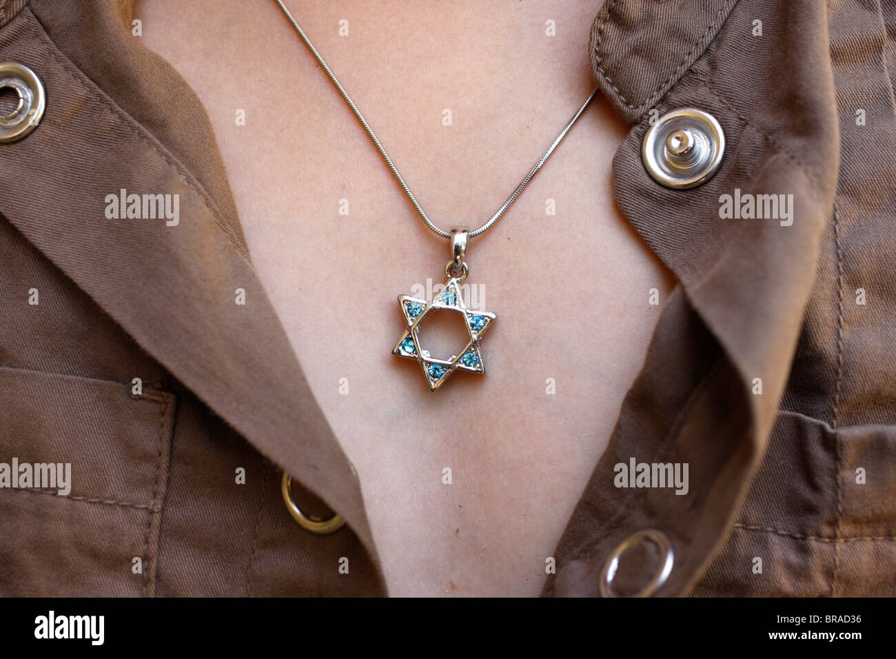 A 10-year-old girl wearing Star of David jewelry, Hertzliya, Israel ...