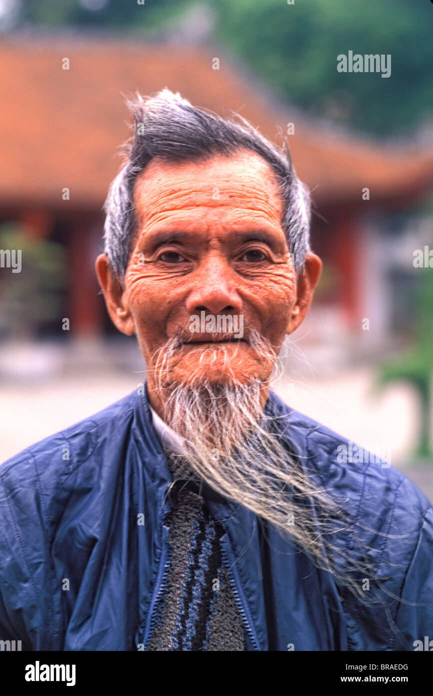 Wonderful Portrait of a Man with White Beard Hanoi Van Mieu Vietnam ...