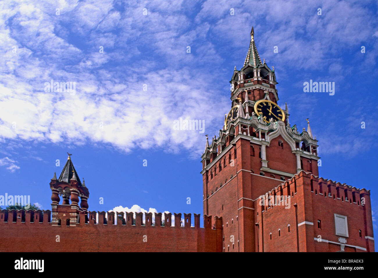 Famous Kremlin Towers and Walls at Red Square in Moscow Russia Stock ...
