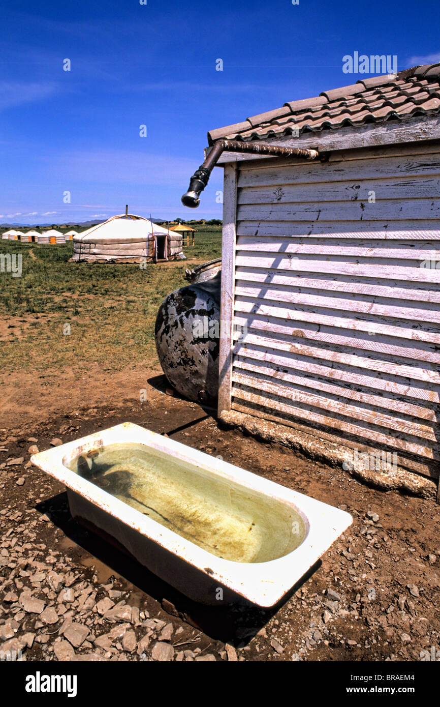 Makeshift shower in the Nomadic Country of Mongolia Stock Photo - Alamy